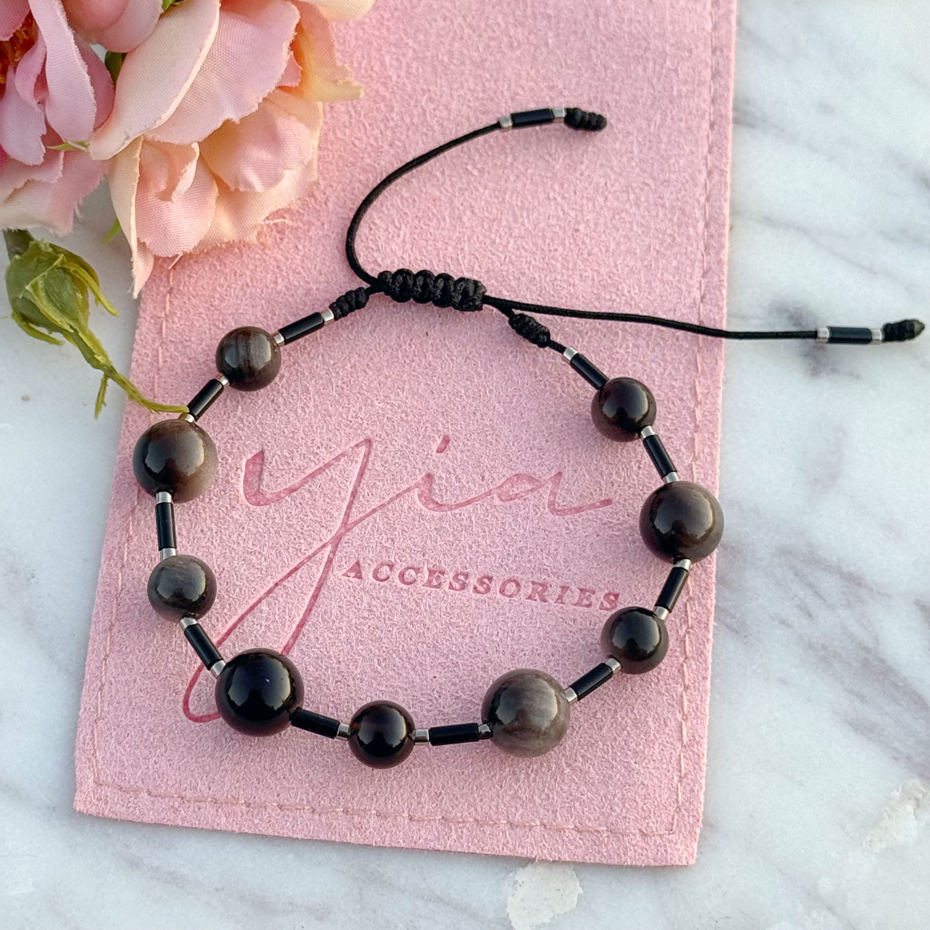 Silver Obsidian Bracelet – Yia Accessories