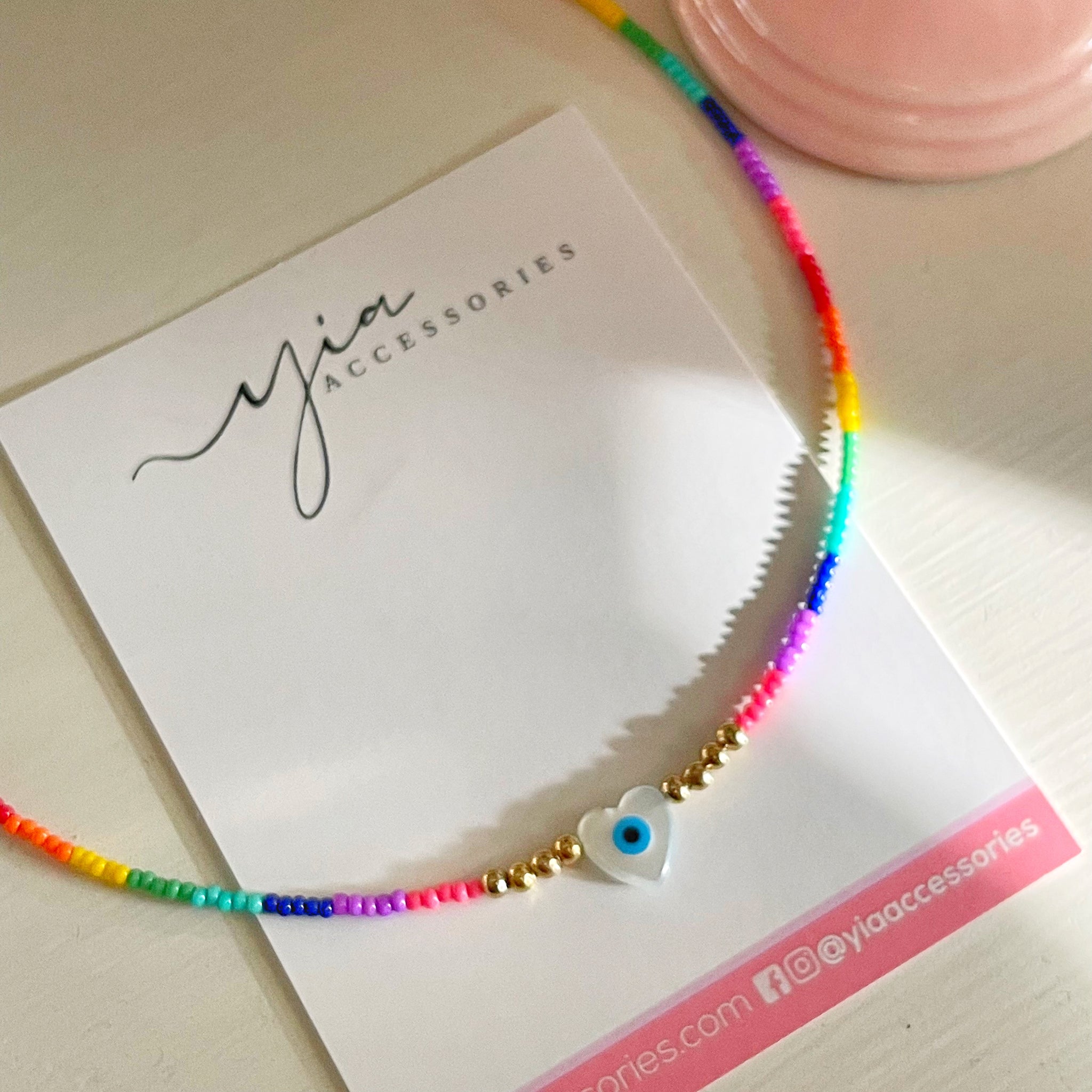 Shell Evil Eye Heart choker – Yia Accessories